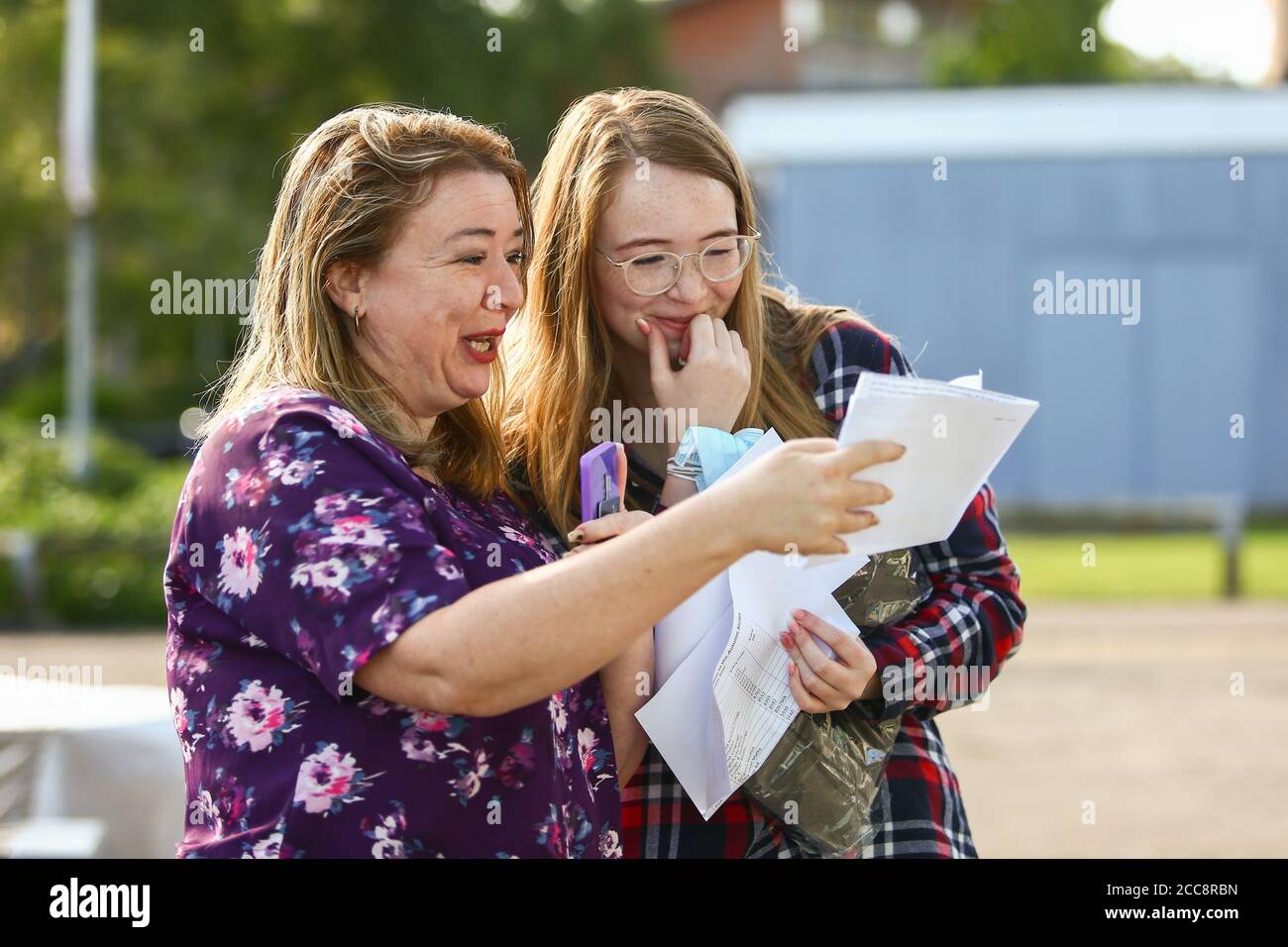 Student opening GCSE exam results, 2020 Stock Photo - Alamy