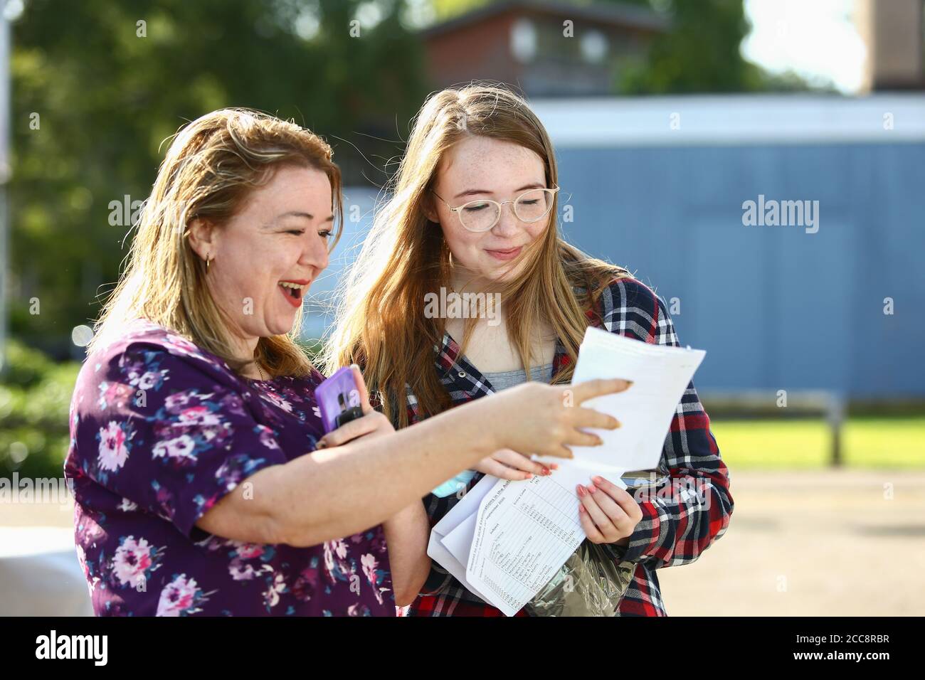 Student opening GCSE exam results, 2020 Stock Photo - Alamy