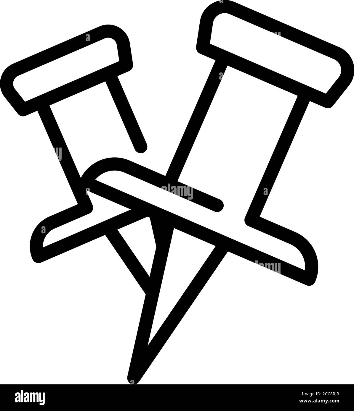 Office pins icon, outline style Stock Vector Image & Art - Alamy
