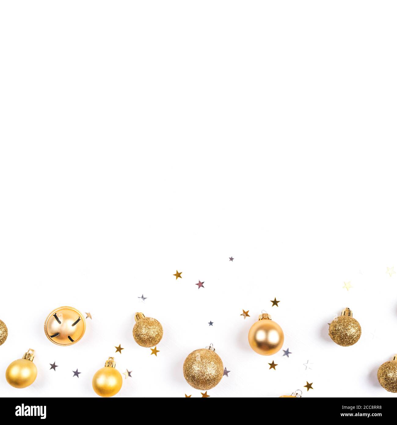 Festive white background with Christmas decorations Stock Photo - Alamy