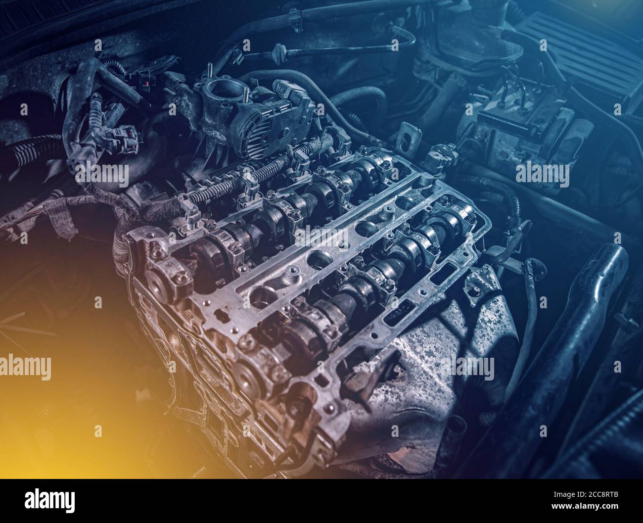 The powerful engine of a car. Internal design of engine Stock Photo - Alamy