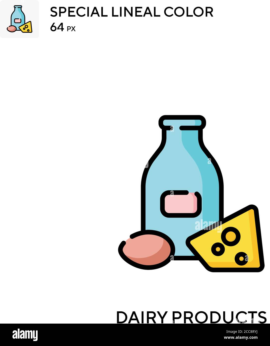 Dairy products Special lineal color vector icon. Illustration symbol ...