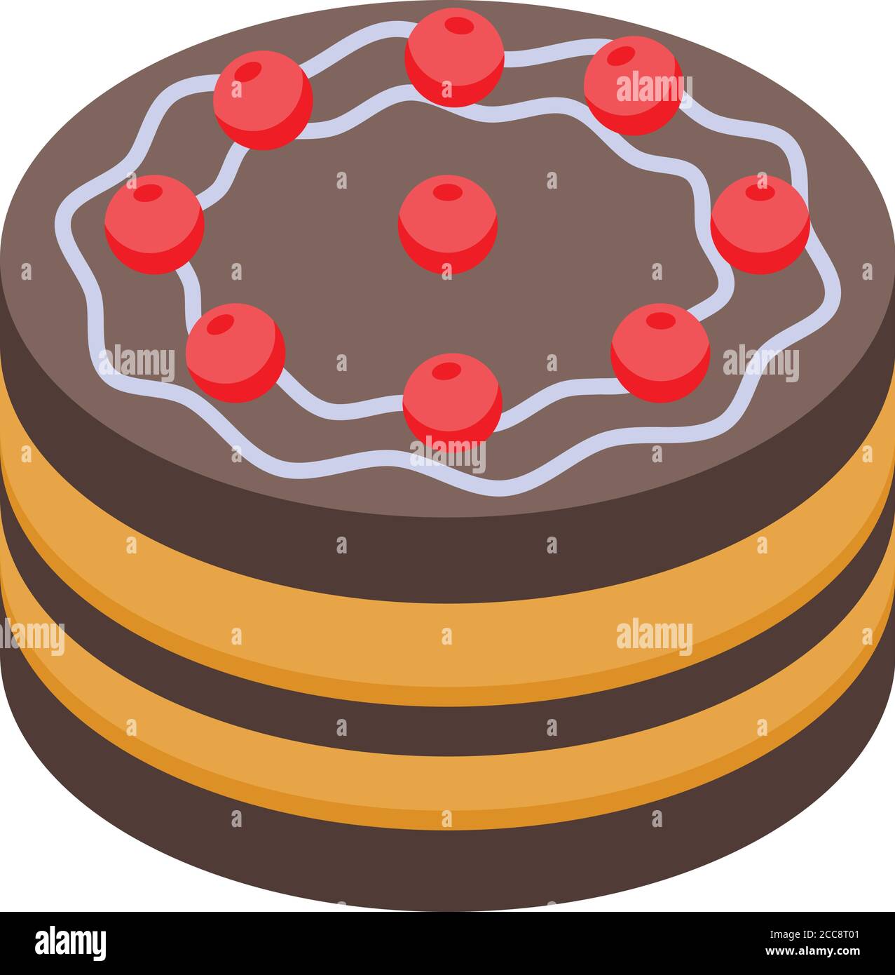 Gluttony chocolate cake icon, isometric style Stock Vector Image & Art ...