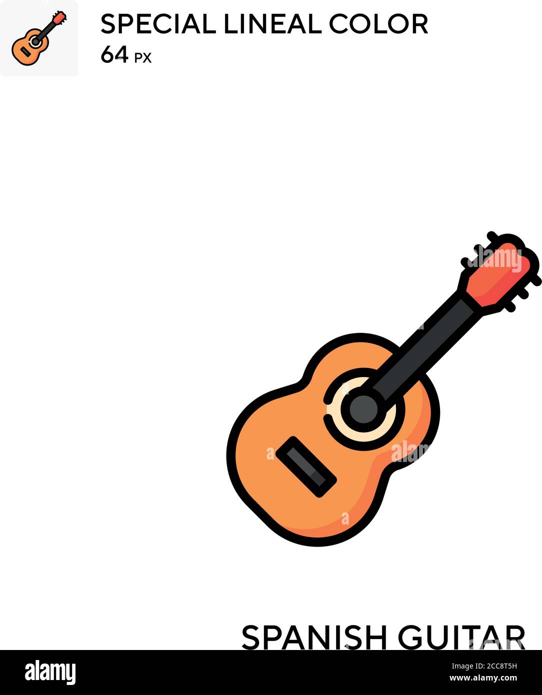Spanish guitar Special lineal color vector icon. Illustration symbol ...