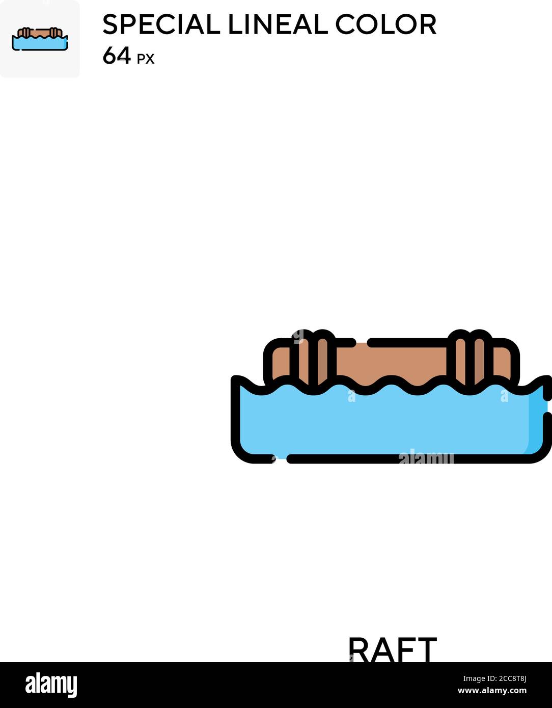 Raft Special lineal color vector icon. Illustration symbol design template for web mobile UI ...