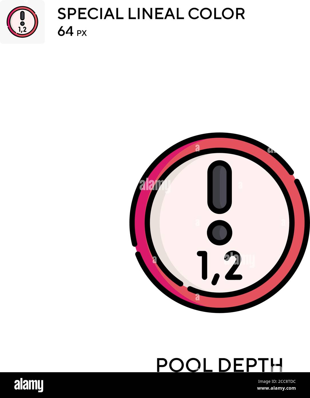 Pool depth Special lineal color vector icon. Illustration symbol design ...