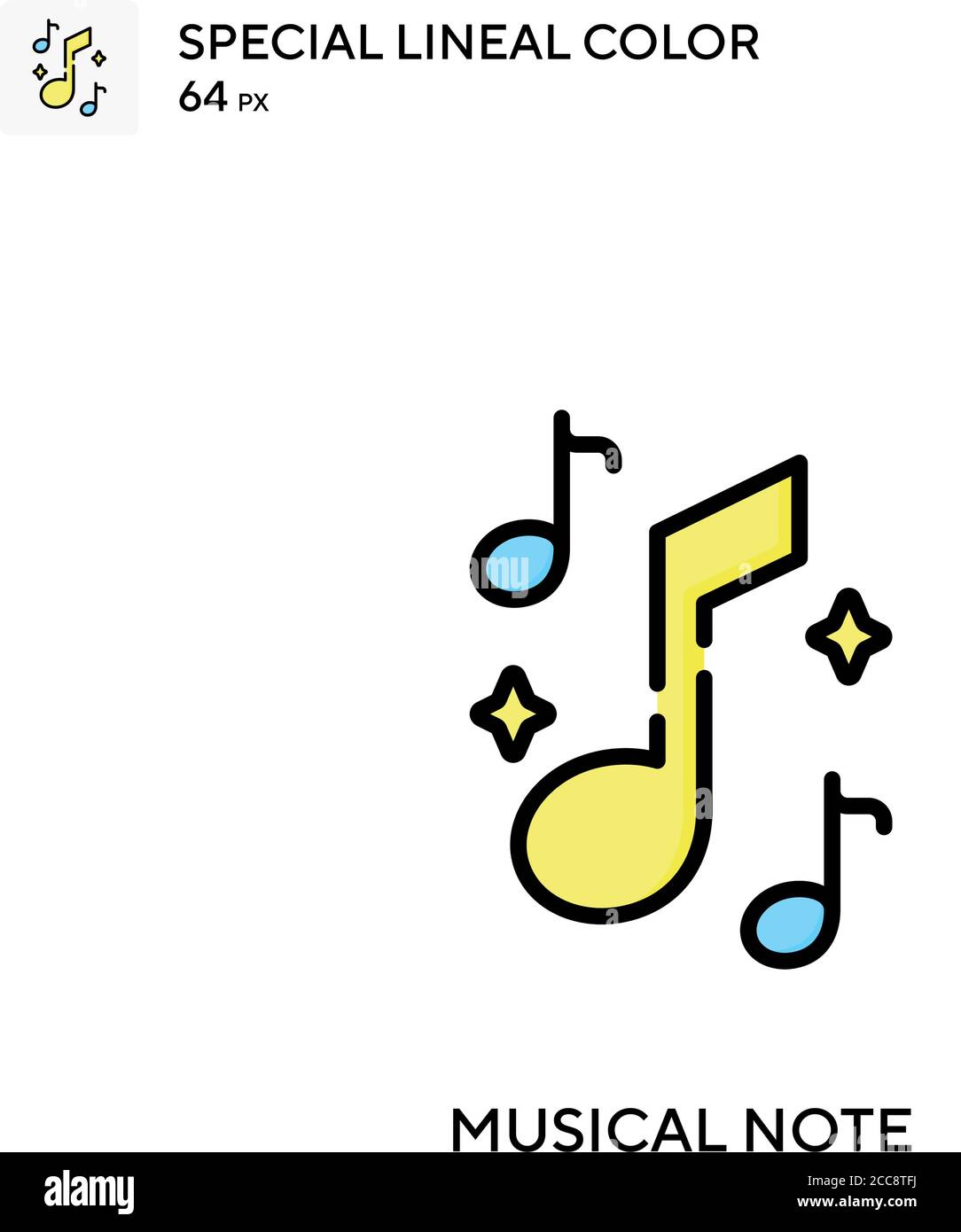 Musical note Special lineal color vector icon. Illustration symbol ...