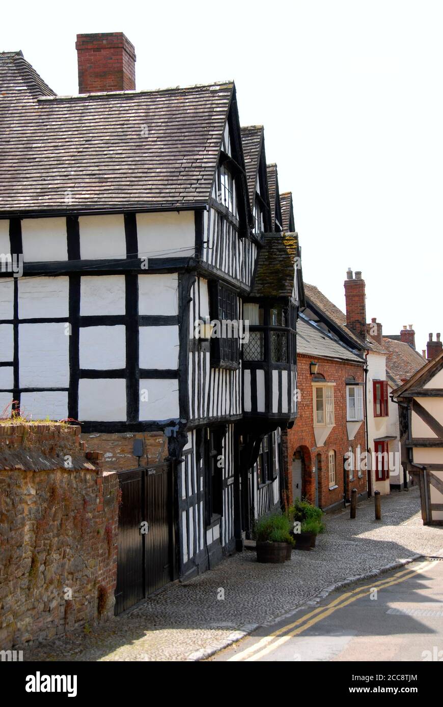 Church Lane, Ledbury, Herefordshire, England, with Church House, the ...