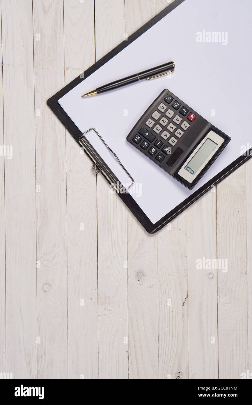 work desk stationery paper folder office Stock Photo - Alamy