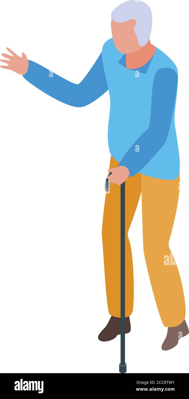 Cartoon old man walking frame hi-res stock photography and images - Alamy