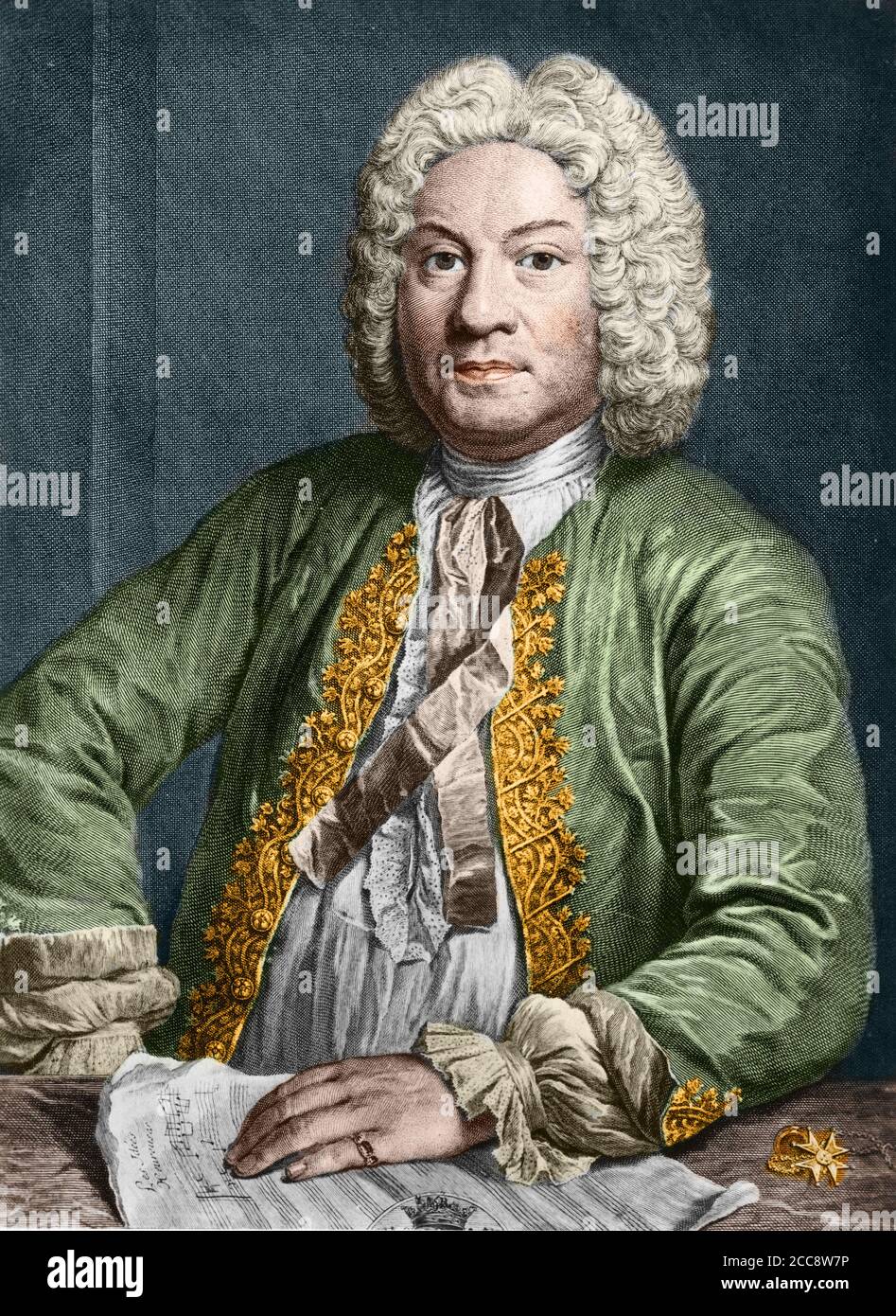 portrait de Francois Couperin (1668-1733), dit Couperin le Grand Stock ...