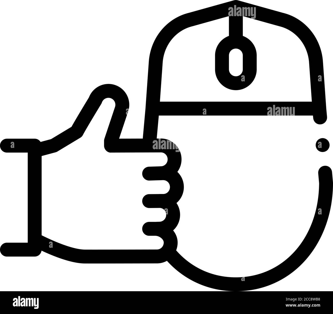 computer mouse and hand gesture good icon vector outline illustration ...