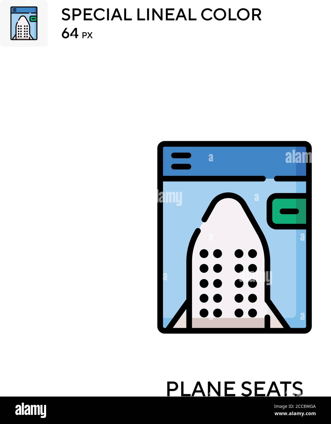 Plane seats Special lineal color vector icon. Illustration symbol ...