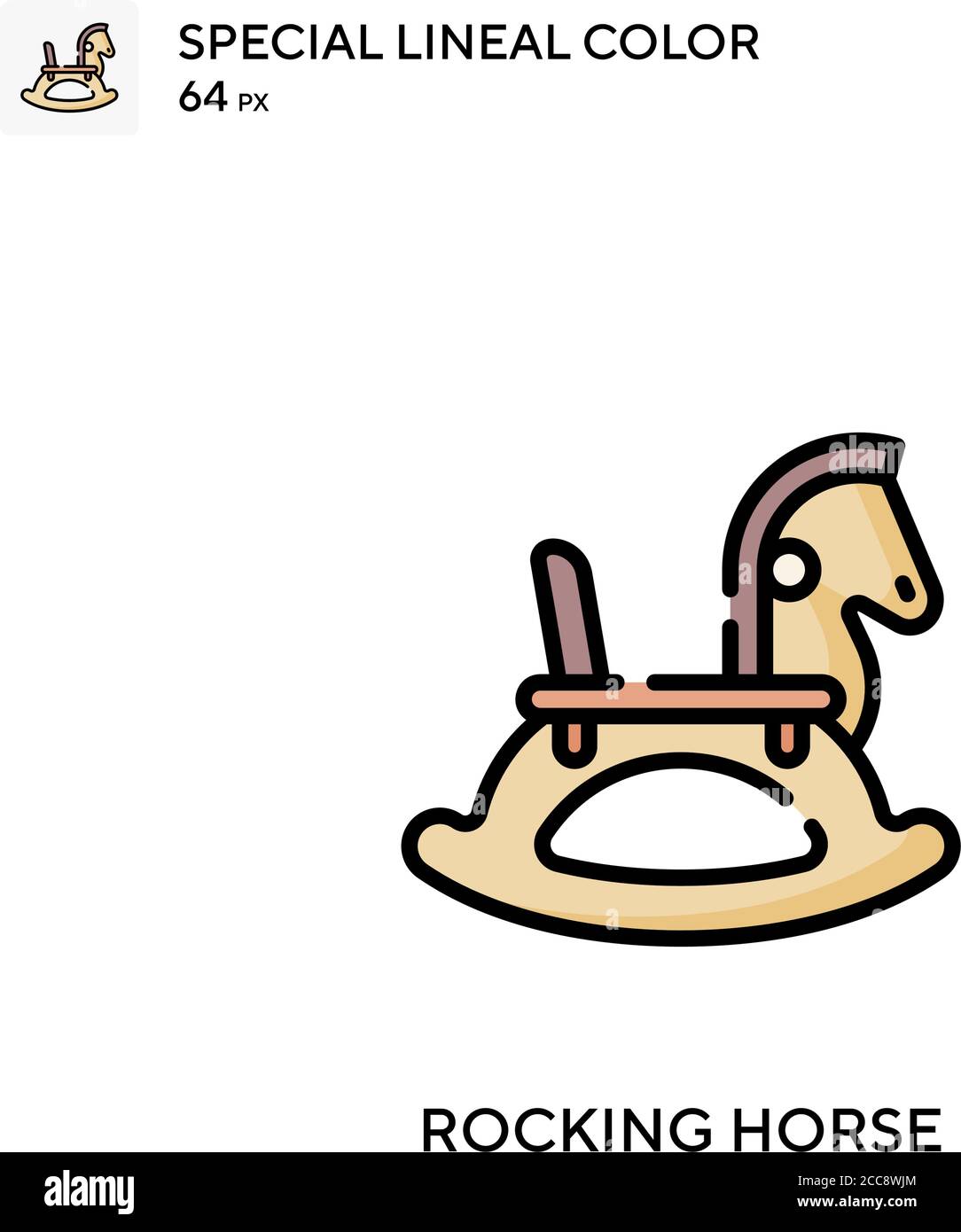 Rocking horse Special lineal color vector icon. Illustration symbol ...