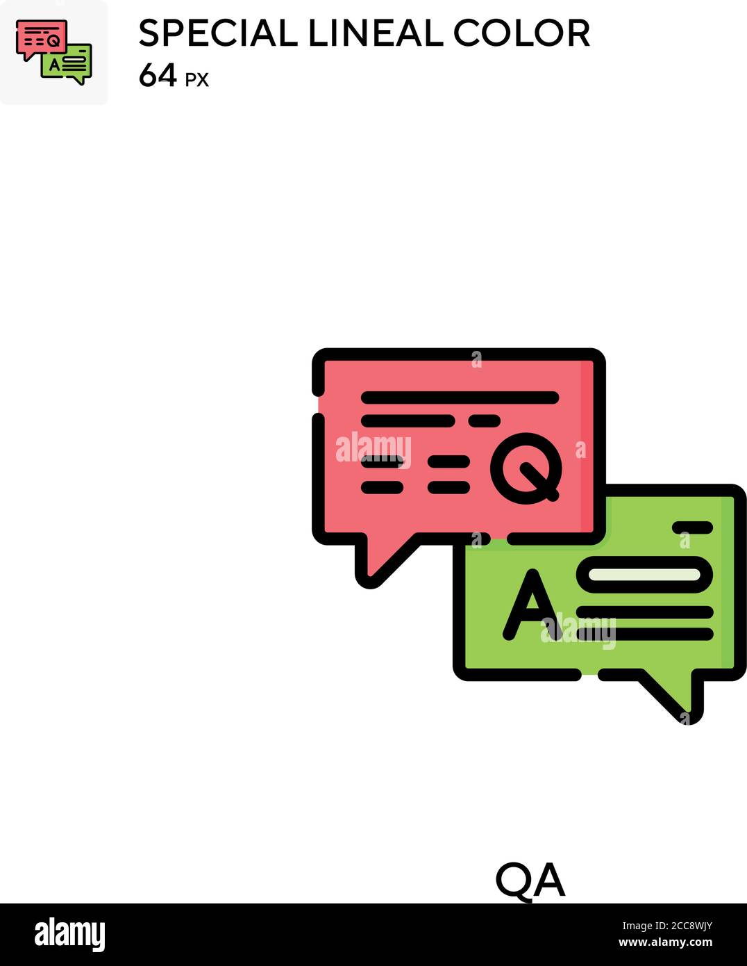 QA Special lineal color vector icon. Illustration symbol design template for web mobile UI ...