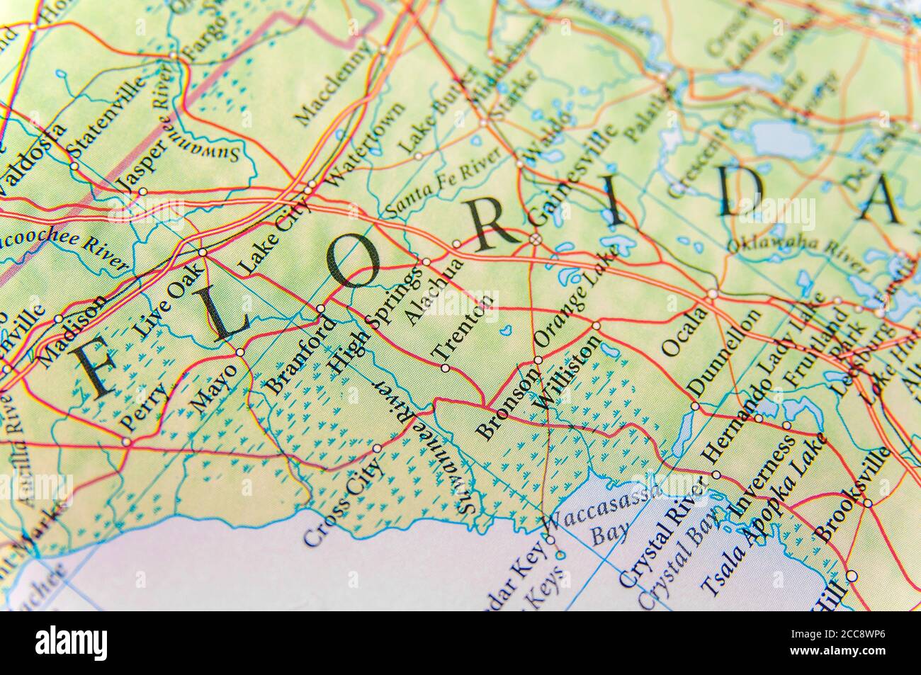 Geographic map of Florida close Stock Photo - Alamy