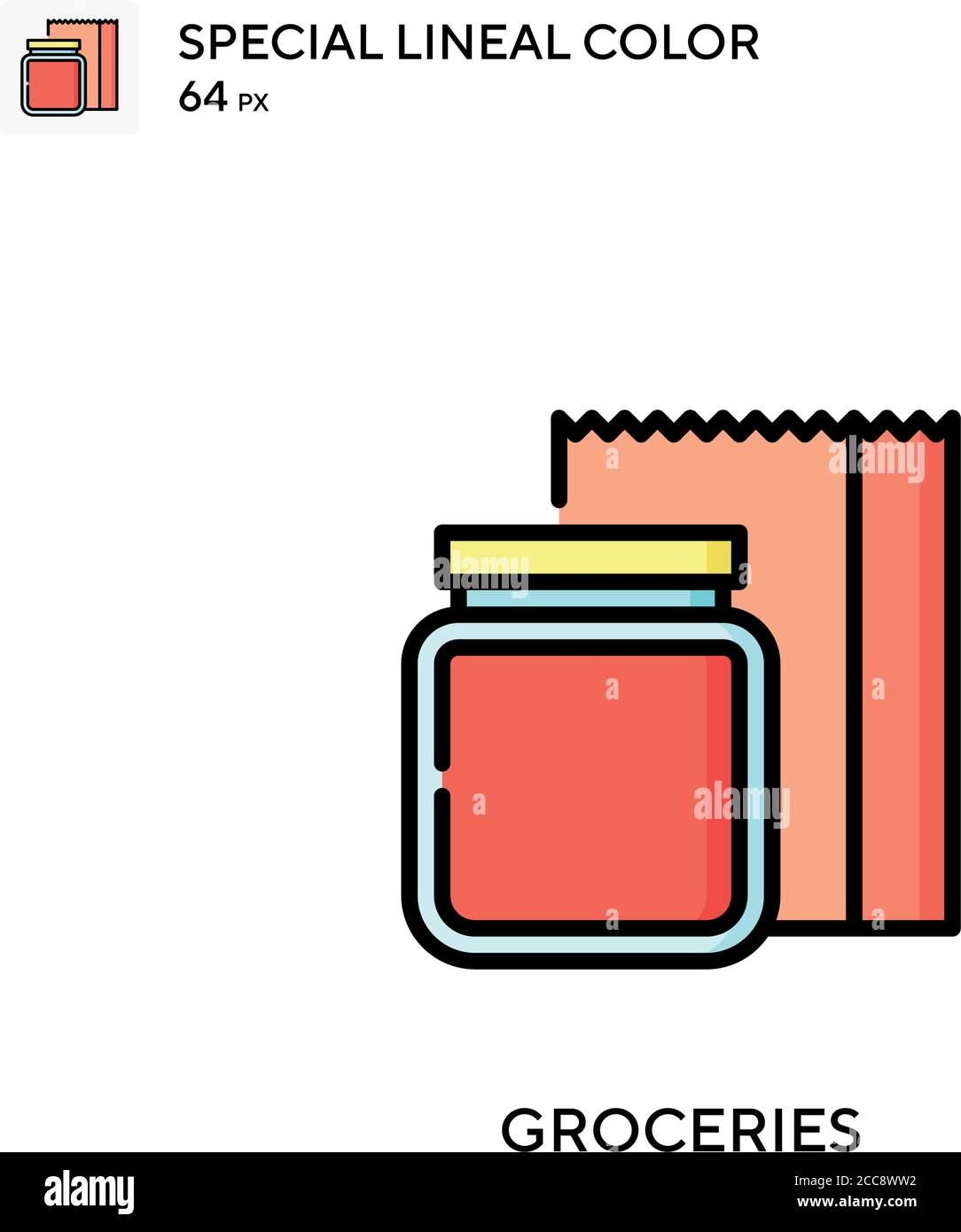 Groceries Special lineal color vector icon. Illustration symbol design ...