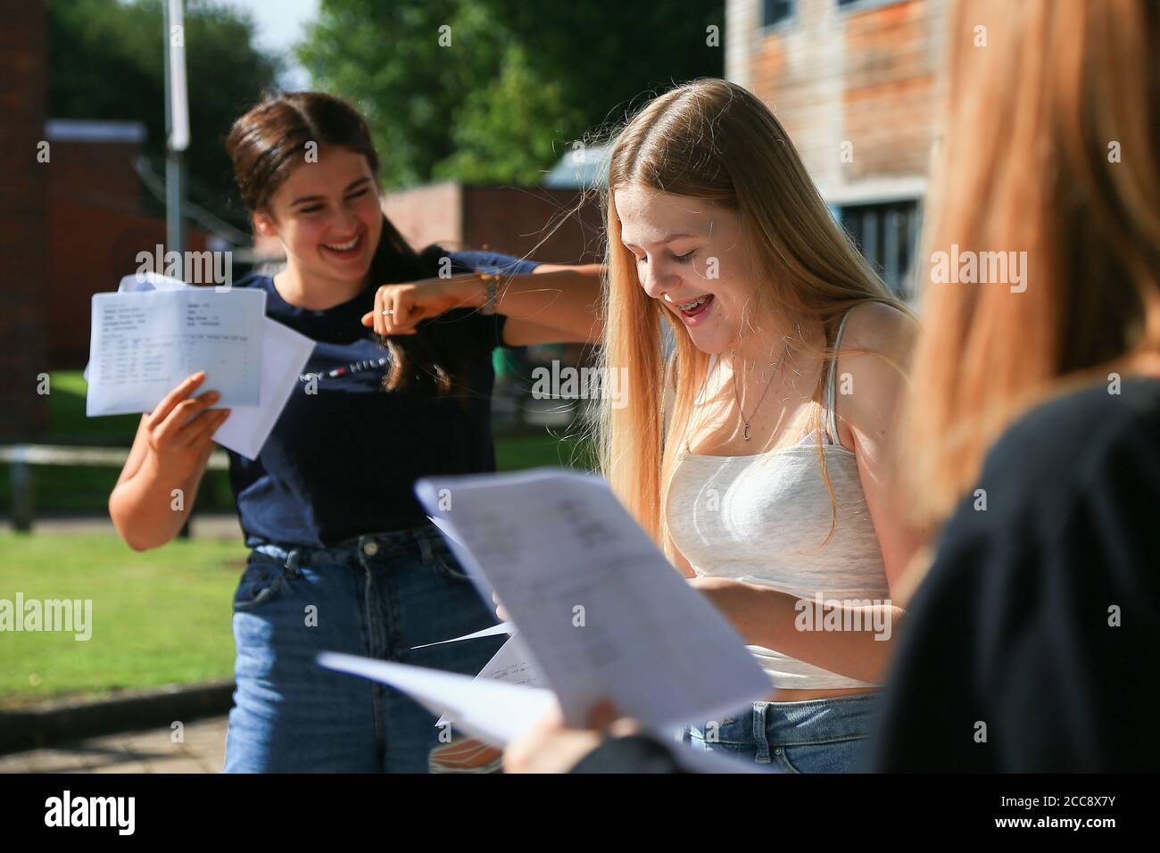 Student opening GCSE exam results, 2020 Stock Photo - Alamy