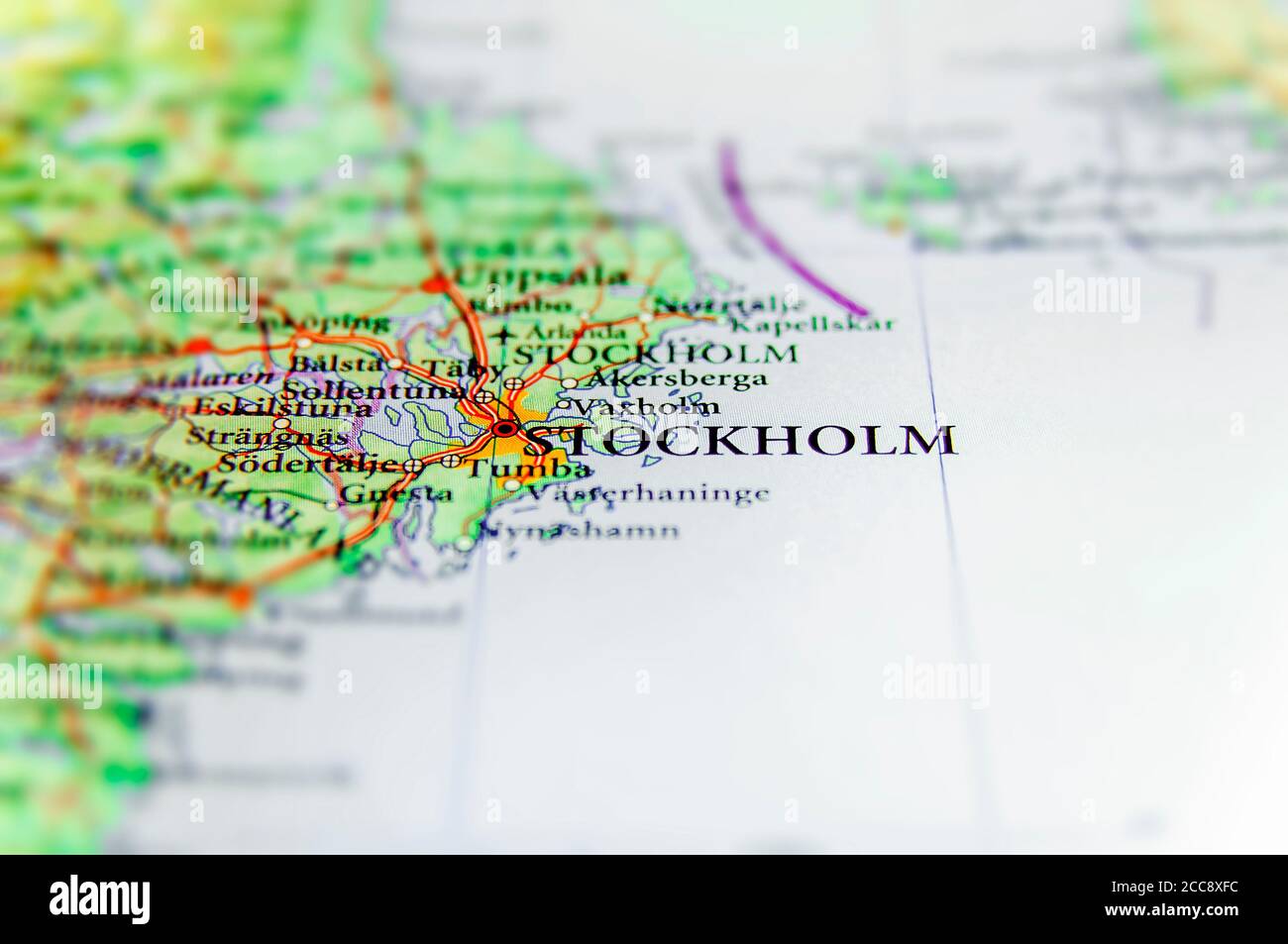 Geographic map of European country Sweden with Stockholm capital city ...