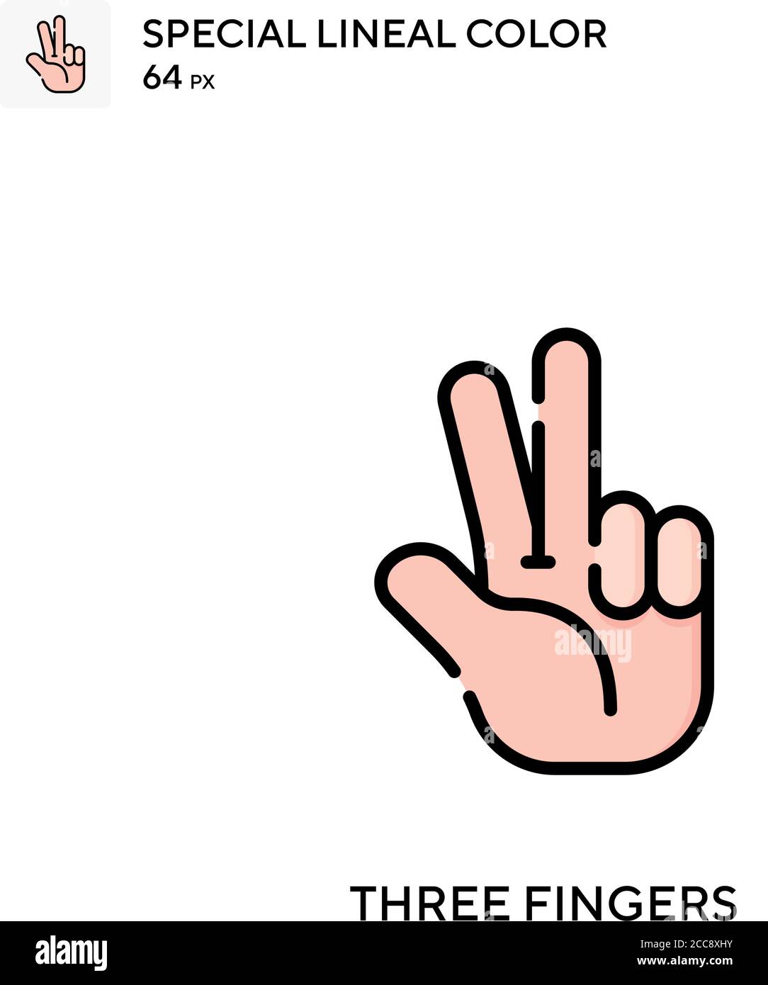 Three fingers Special lineal color vector icon. Illustration symbol ...