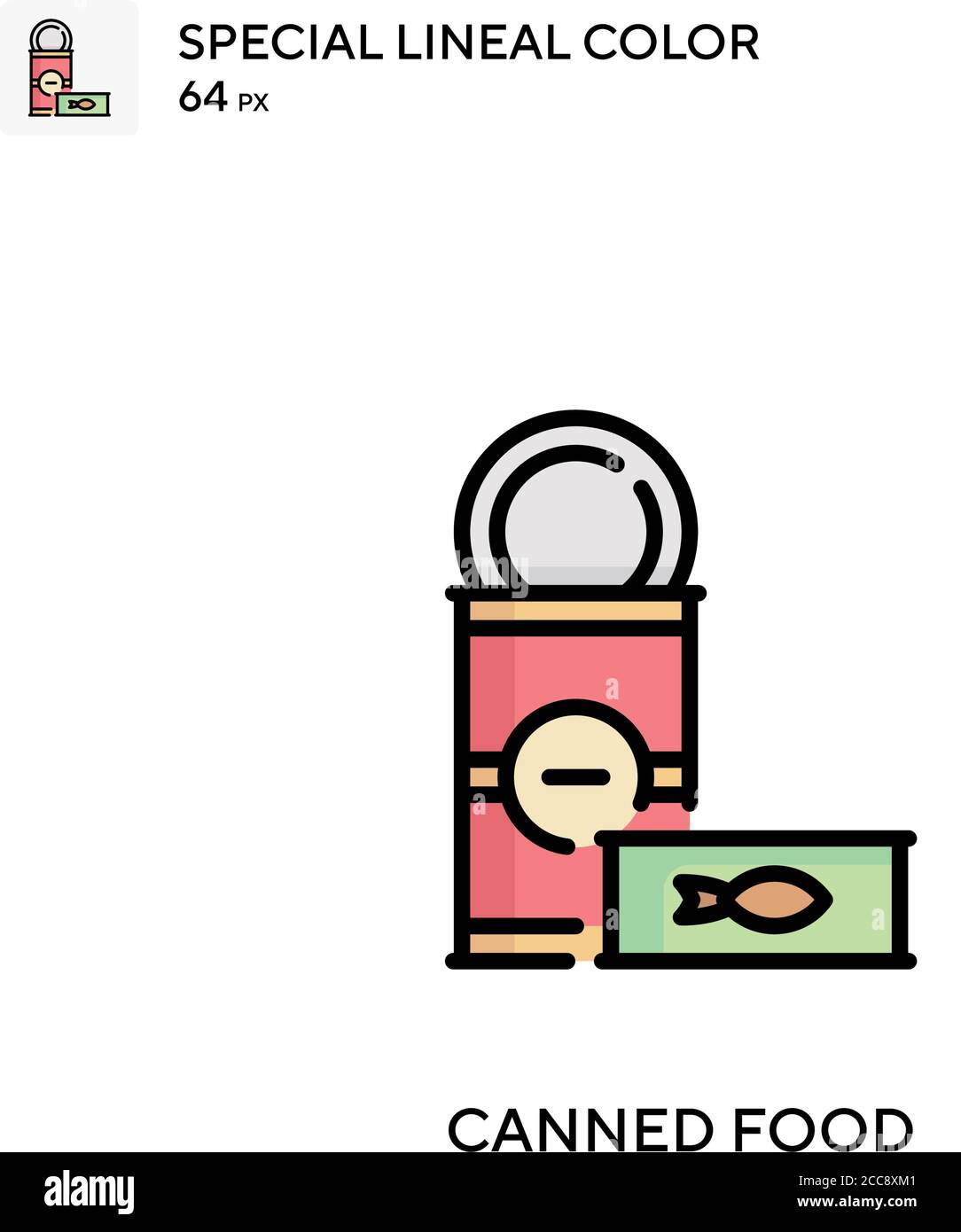 Canned food Special lineal color vector icon. Illustration symbol ...