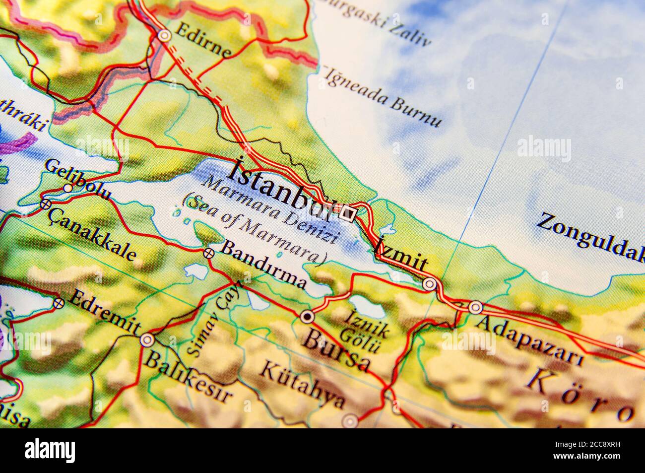 Geographic map of European country Turkey with city Istanbul Stock ...