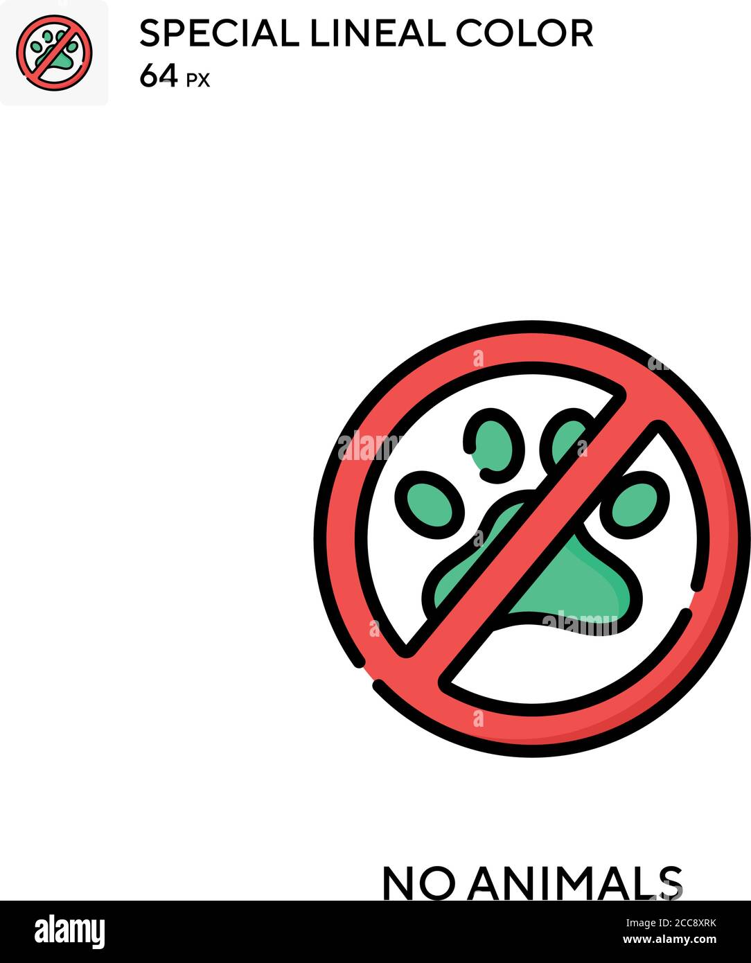 No animals Special lineal color vector icon. Illustration symbol design ...