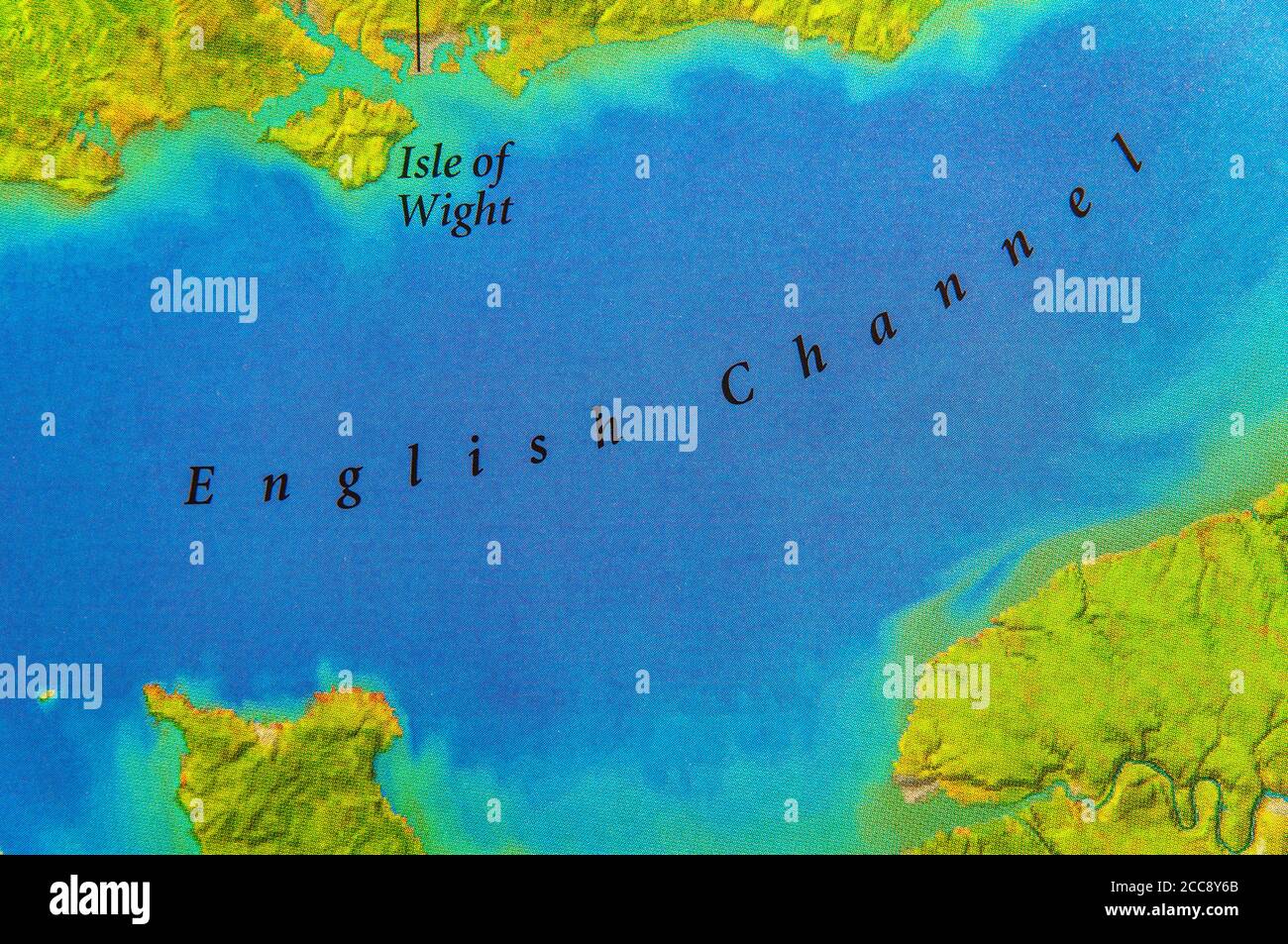 Geographic map of European country UK with English Channel Stock Photo ...