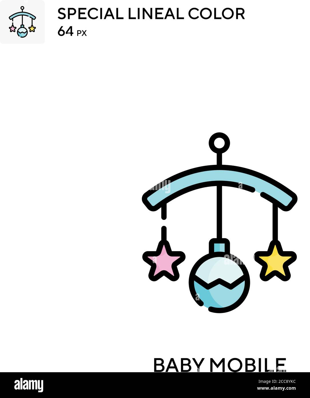 Baby mobile Special lineal color vector icon. Illustration symbol ...