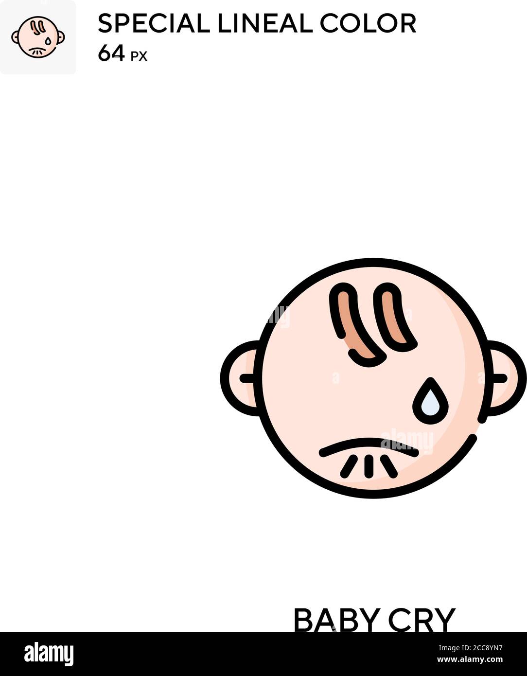 Baby cry Special lineal color vector icon. Illustration symbol design ...