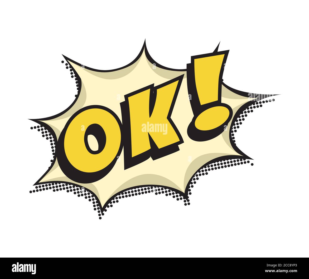 Retro comic ok speech bubble isolated on white Stock Vector Image & Art - Alamy