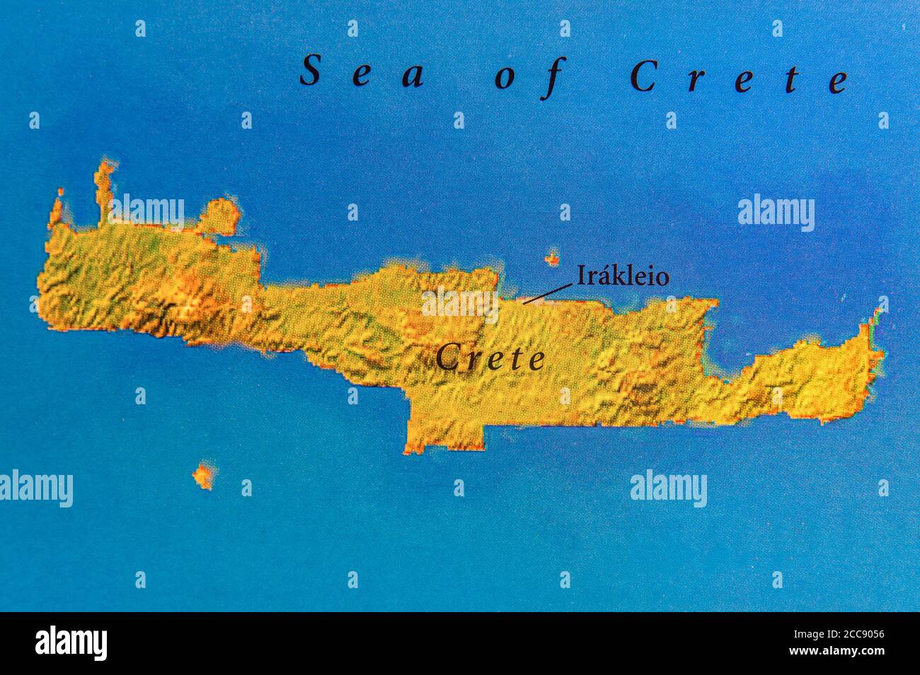 Geographic map of European Crete island Stock Photo - Alamy