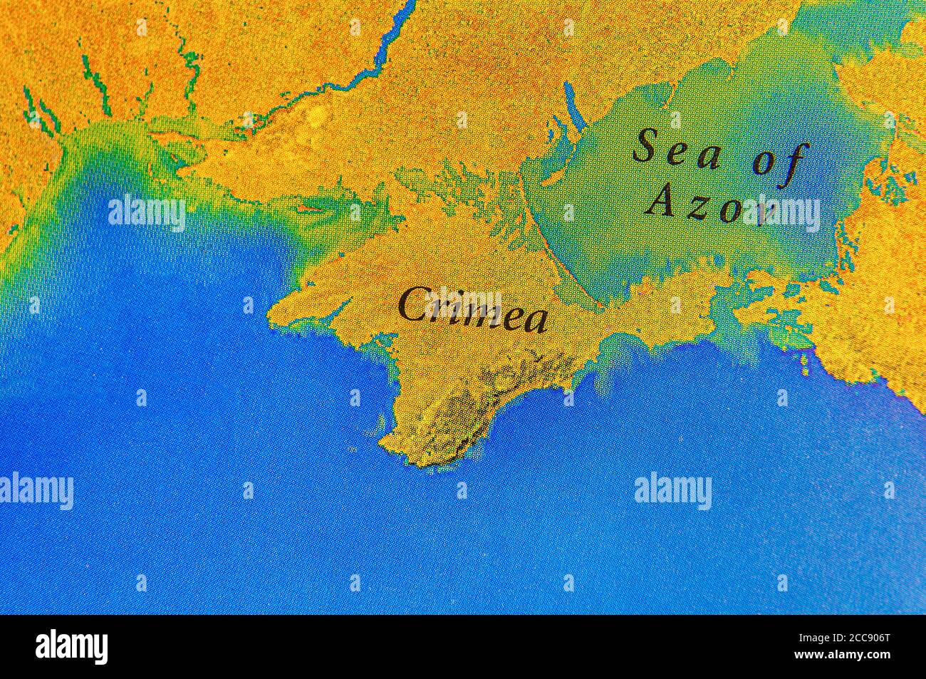Geographic map of European Crimea and Sea of Azov Stock Photo - Alamy