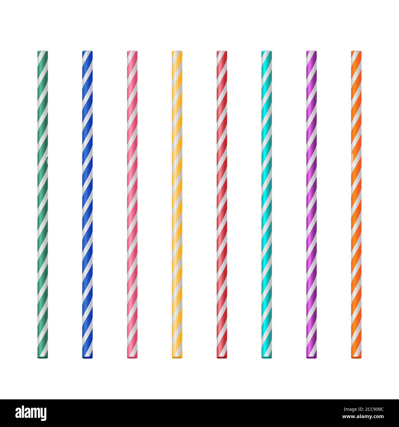 Straight realistic drink straw pipe set on white Stock Vector Image ...