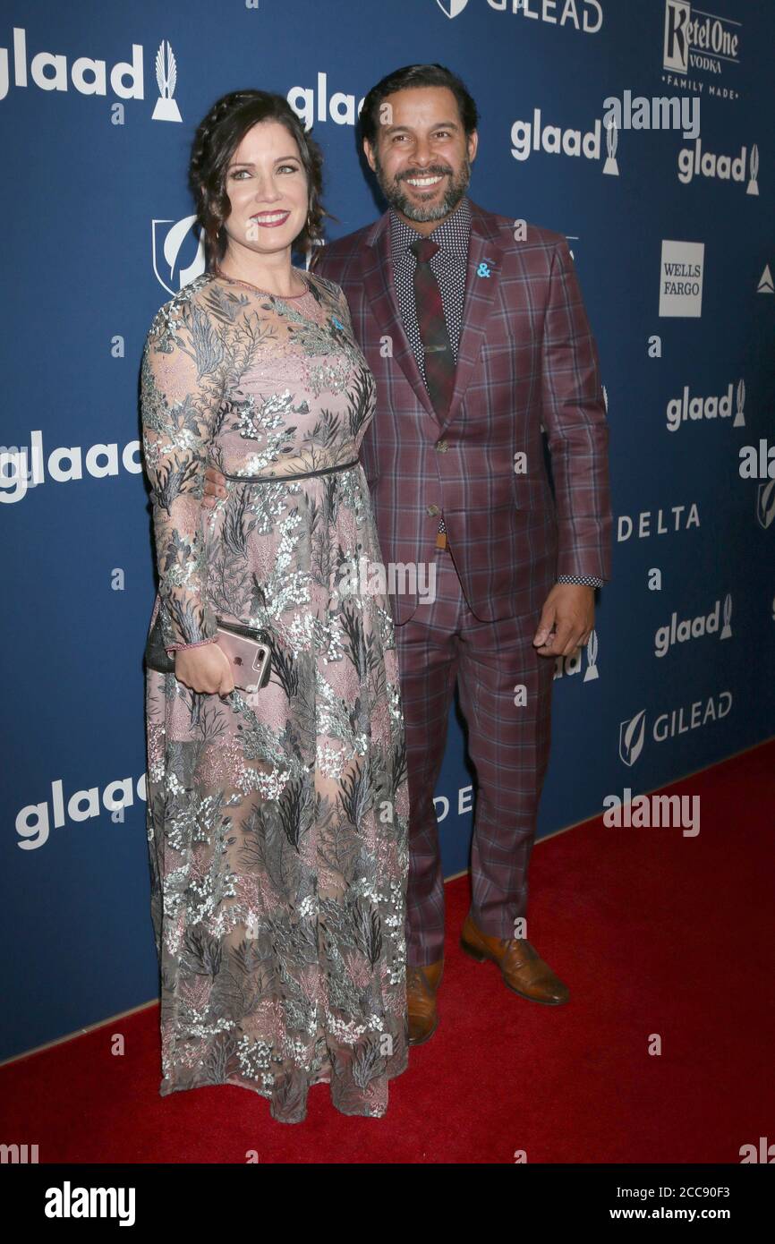 LOS ANGELES - APR 12: Nicole Huertas, Jon Huertas at GLAAD Media Awards ...
