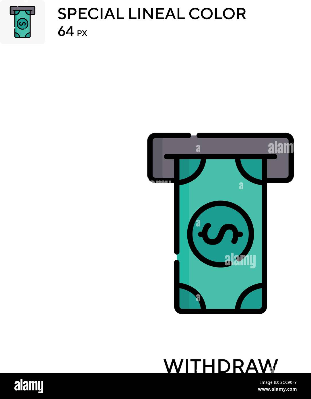 Withdraw Special lineal color vector icon. Illustration symbol design ...