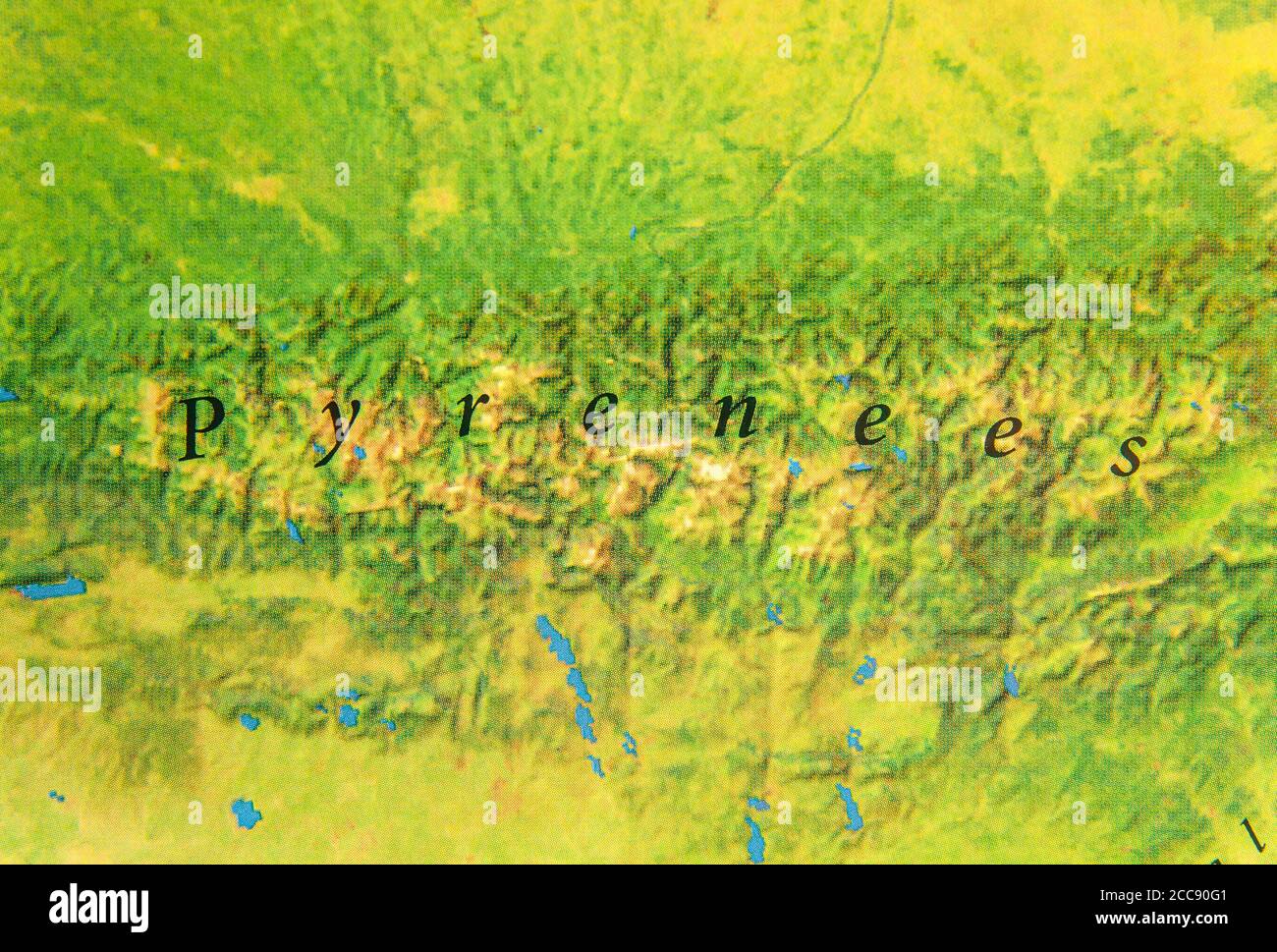 Geographic map of European mountain Pyrenees Stock Photo - Alamy