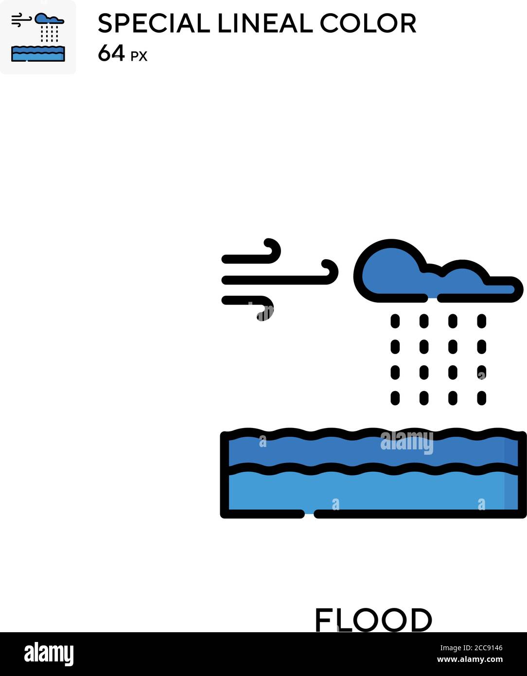 Flood Special lineal color vector icon. Illustration symbol design ...
