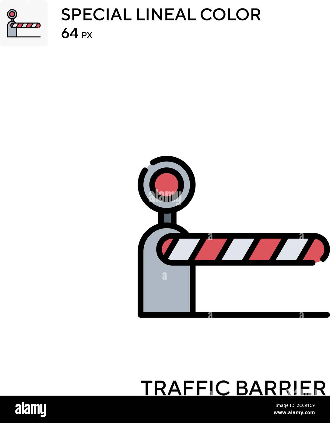 Traffic barrier Special lineal color vector icon. Illustration symbol ...