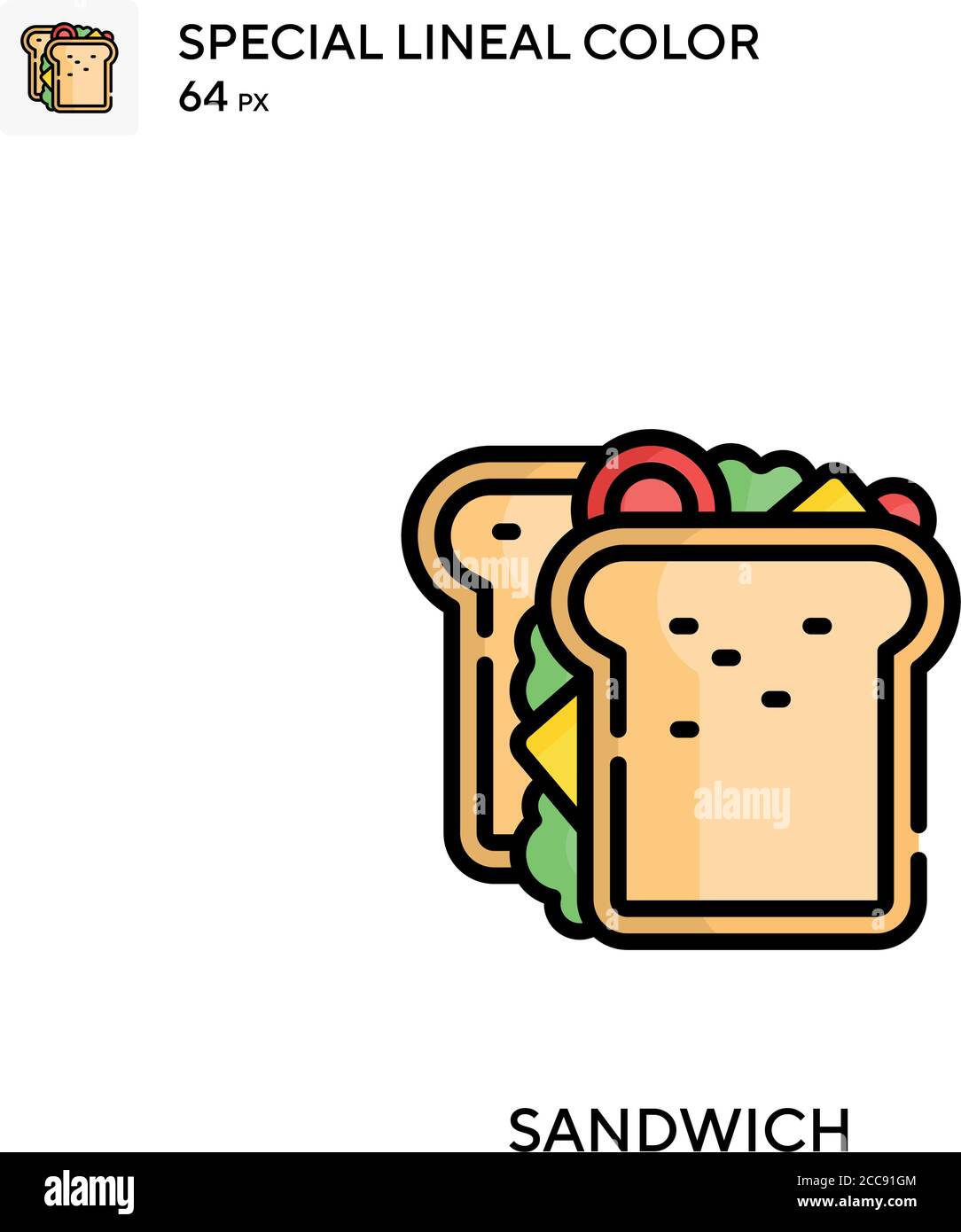 Sandwich Special lineal color vector icon. Illustration symbol design ...