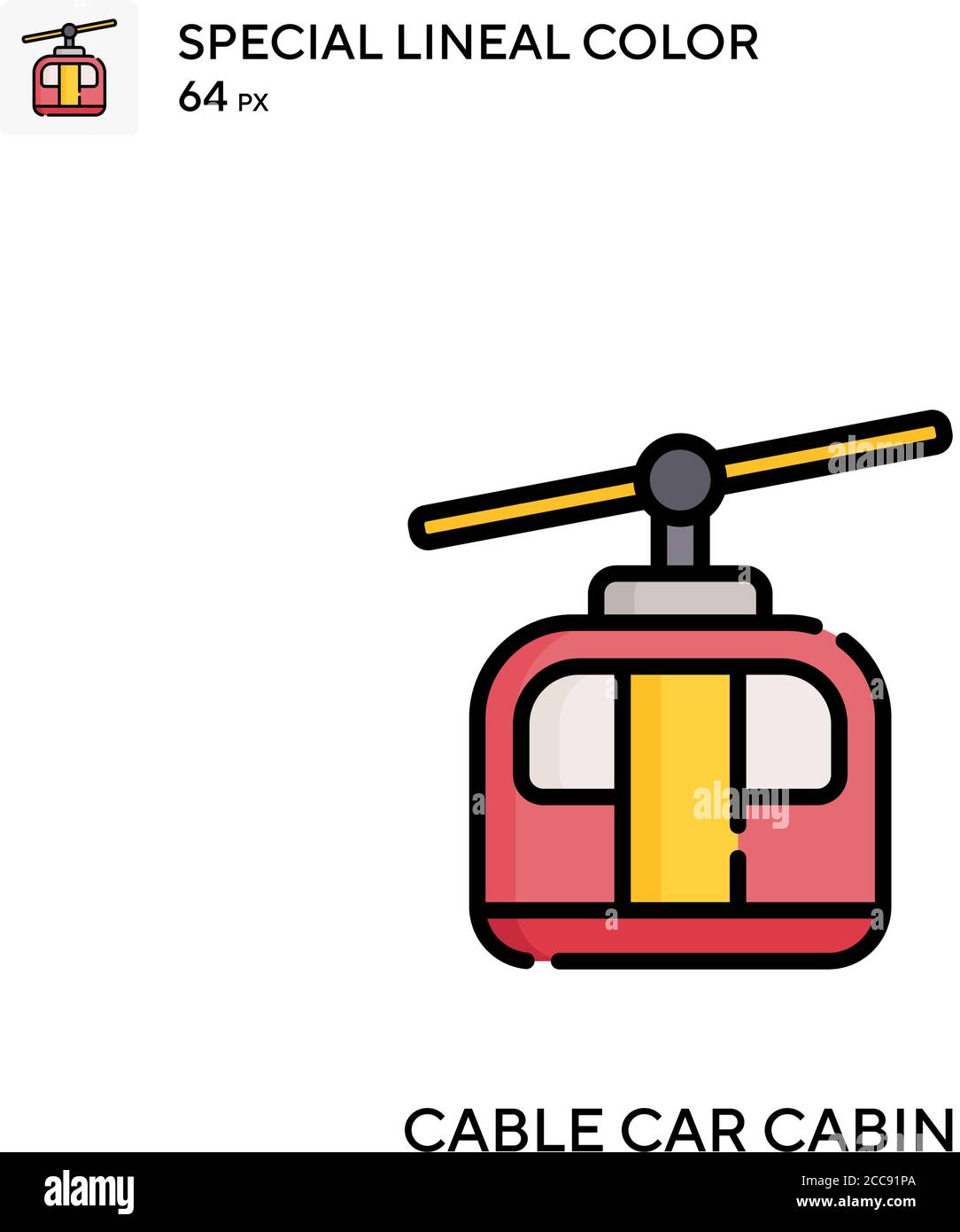 Cable car cabin Special lineal color vector icon. Illustration symbol ...
