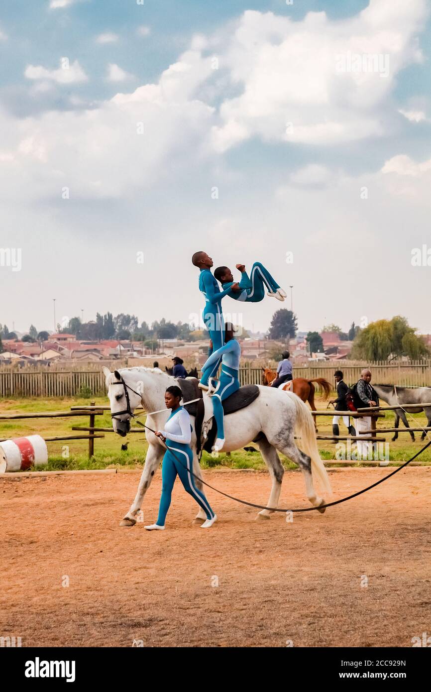 Acrobatics on the horse hi-res stock photography and images - Alamy