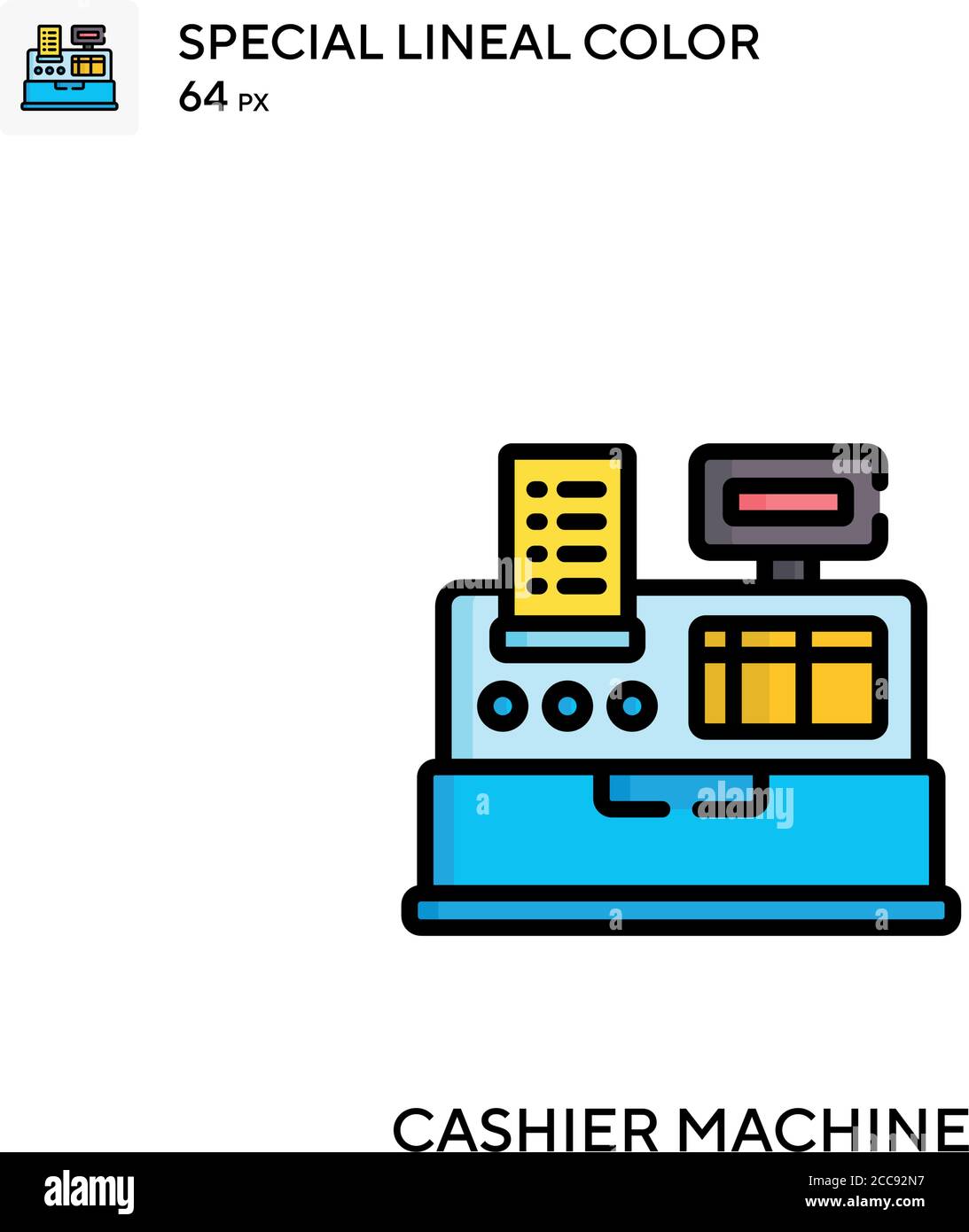 Cashier machine Special lineal color vector icon. Illustration symbol ...