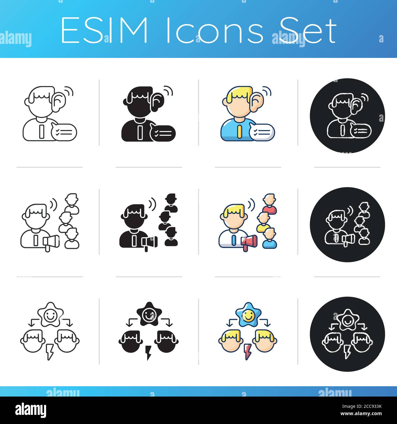 Social listening line icons Stock Vector Images - Alamy