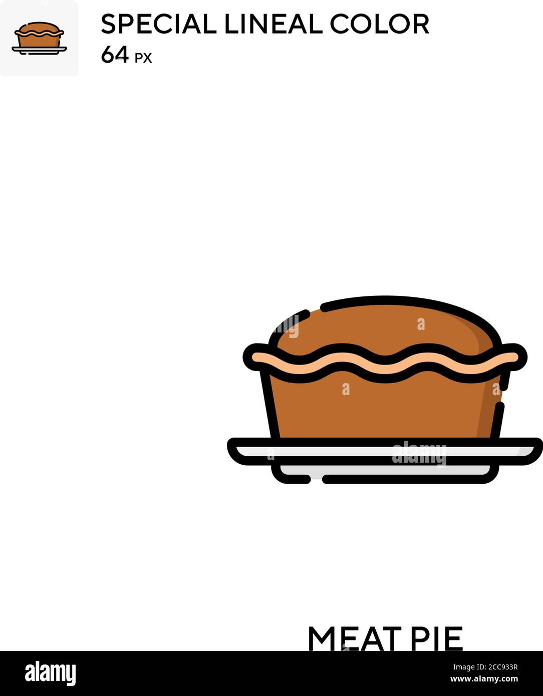 Meat pie Special lineal color vector icon. Illustration symbol design ...