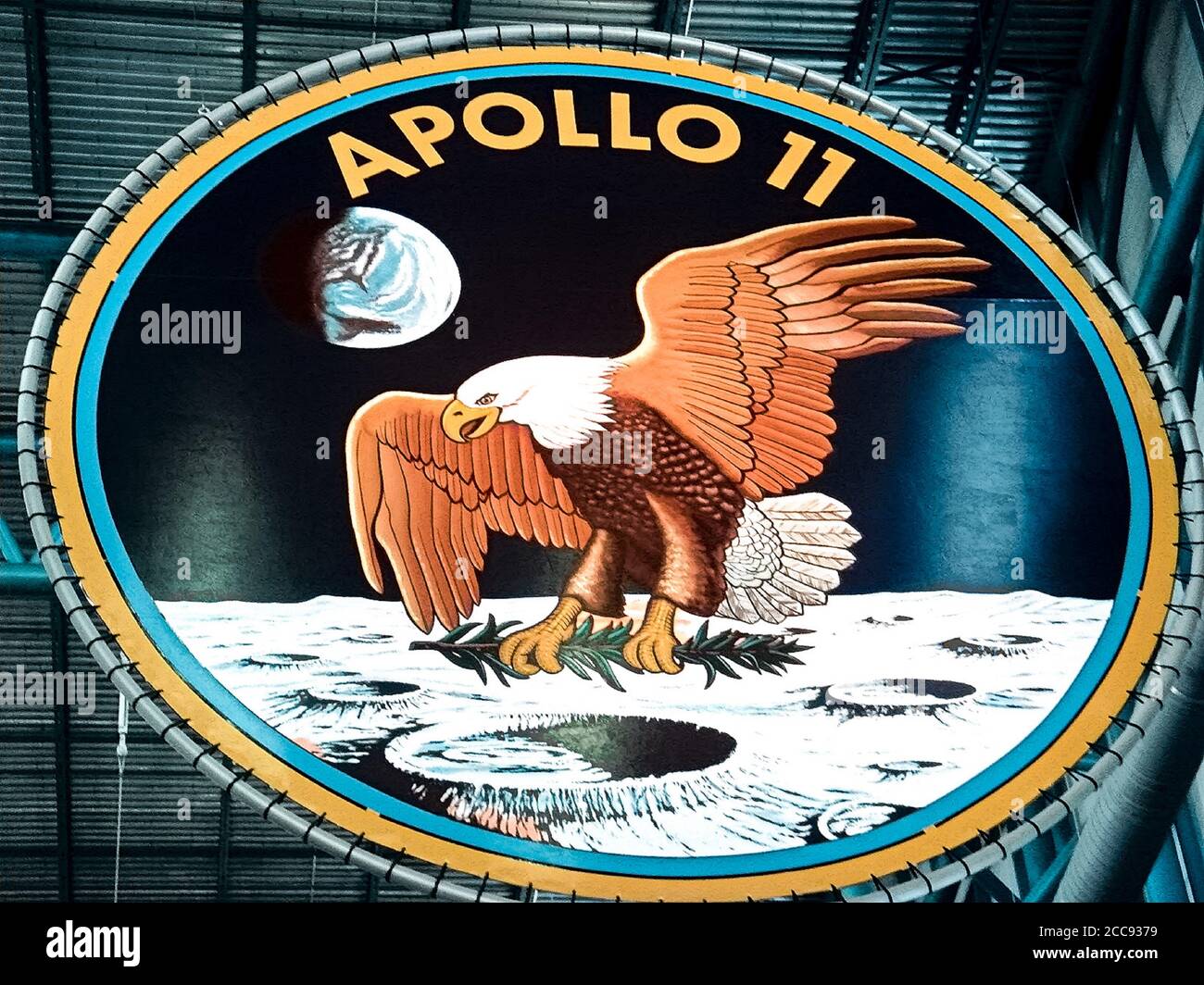 Apollo emblem at the Kennedy Space Center Visitor Complex in Cape ...