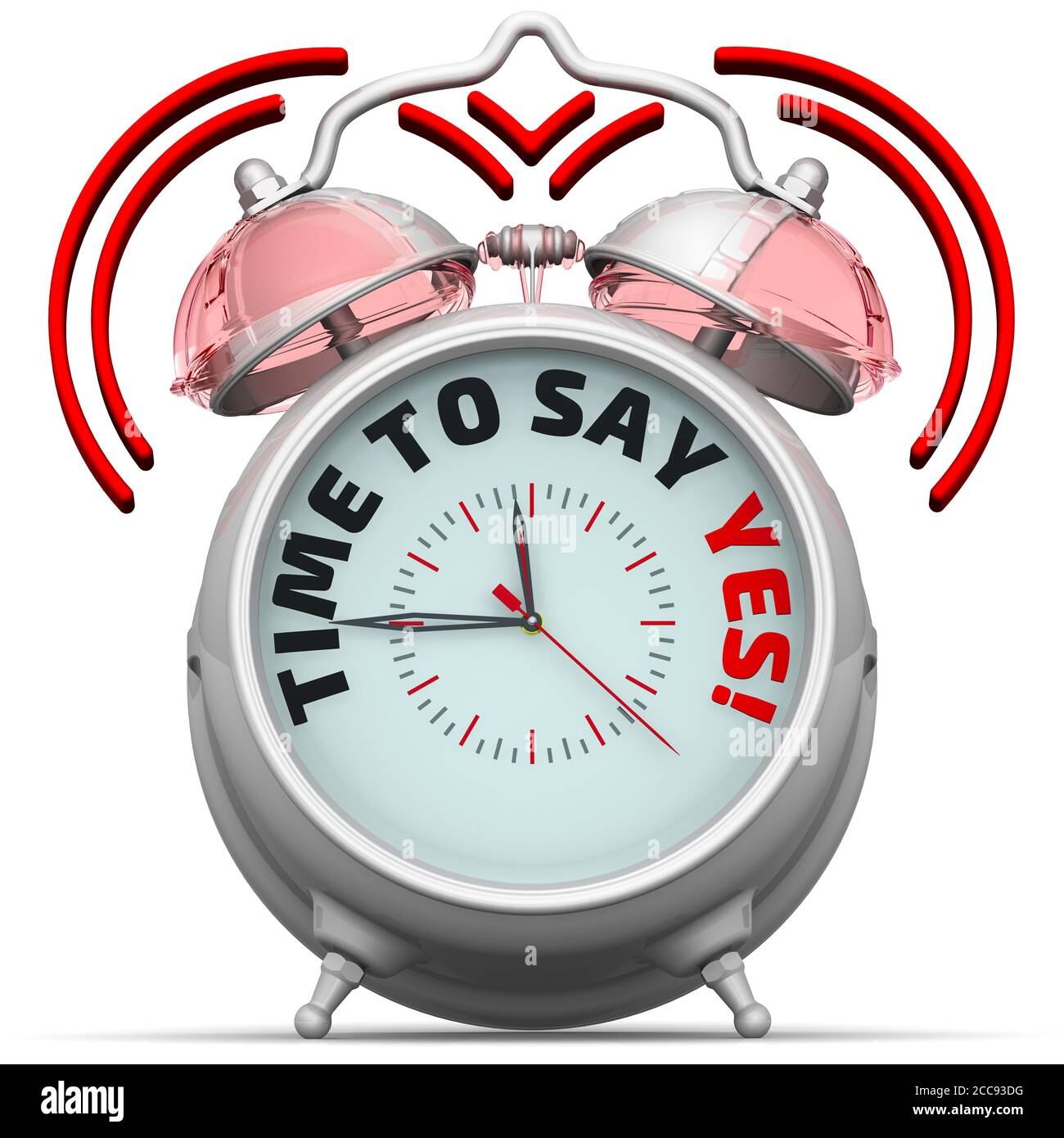 Time to say YES! The alarm clock with an inscription. Alarm clock with ...