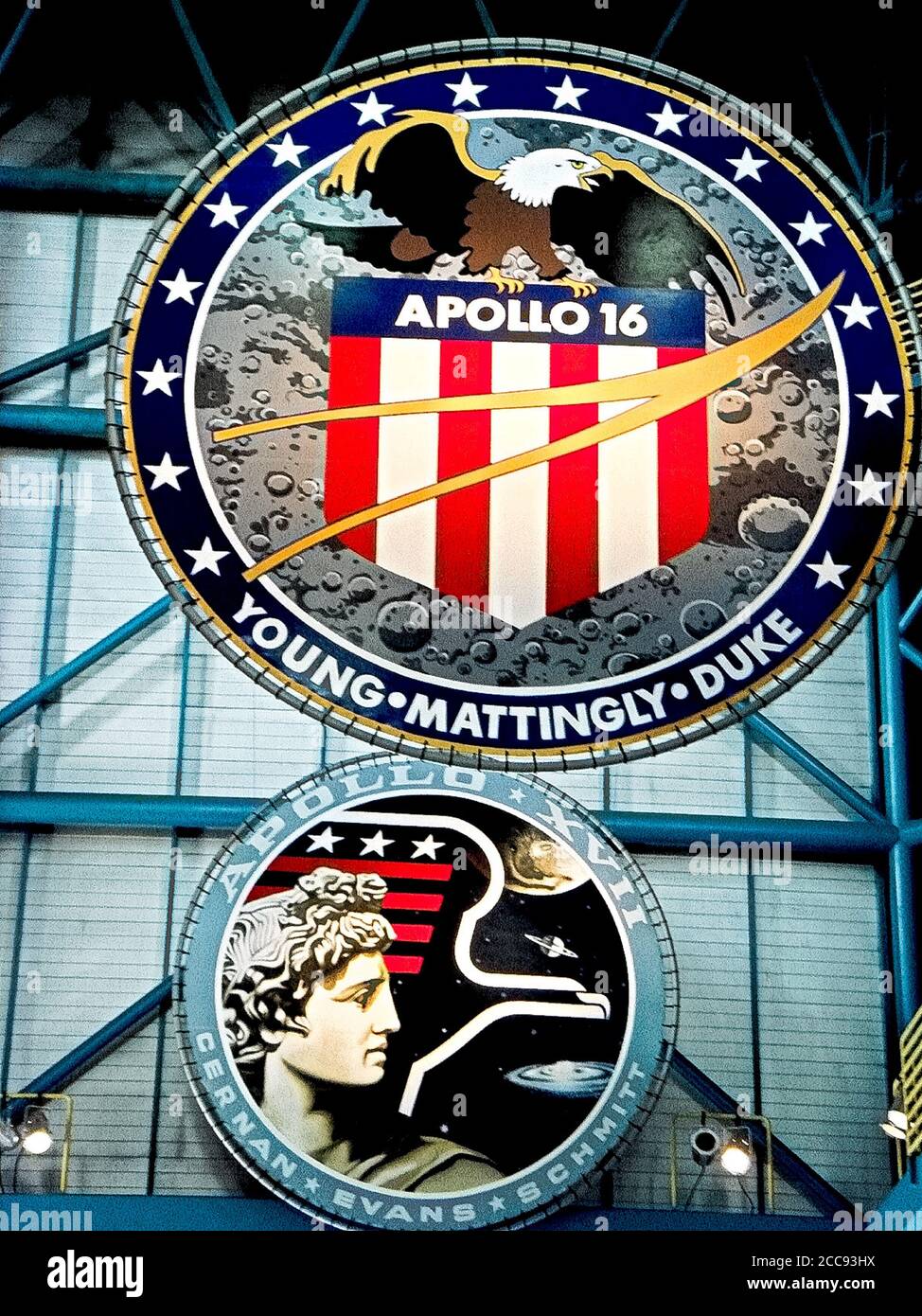 Apollo emblem at the Kennedy Space Center Visitor Complex in Cape ...