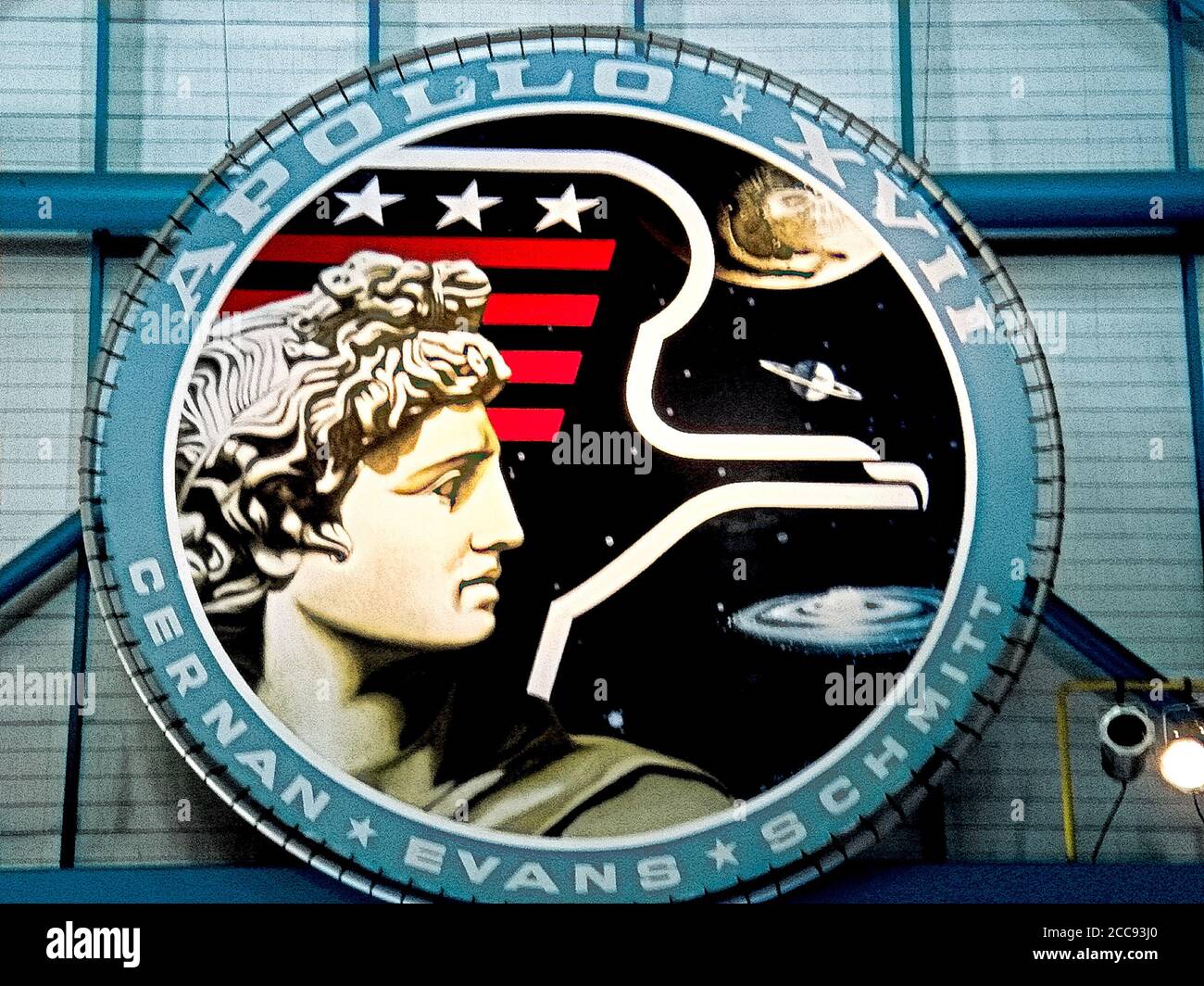Apollo emblem at the Kennedy Space Center Visitor Complex in Cape ...