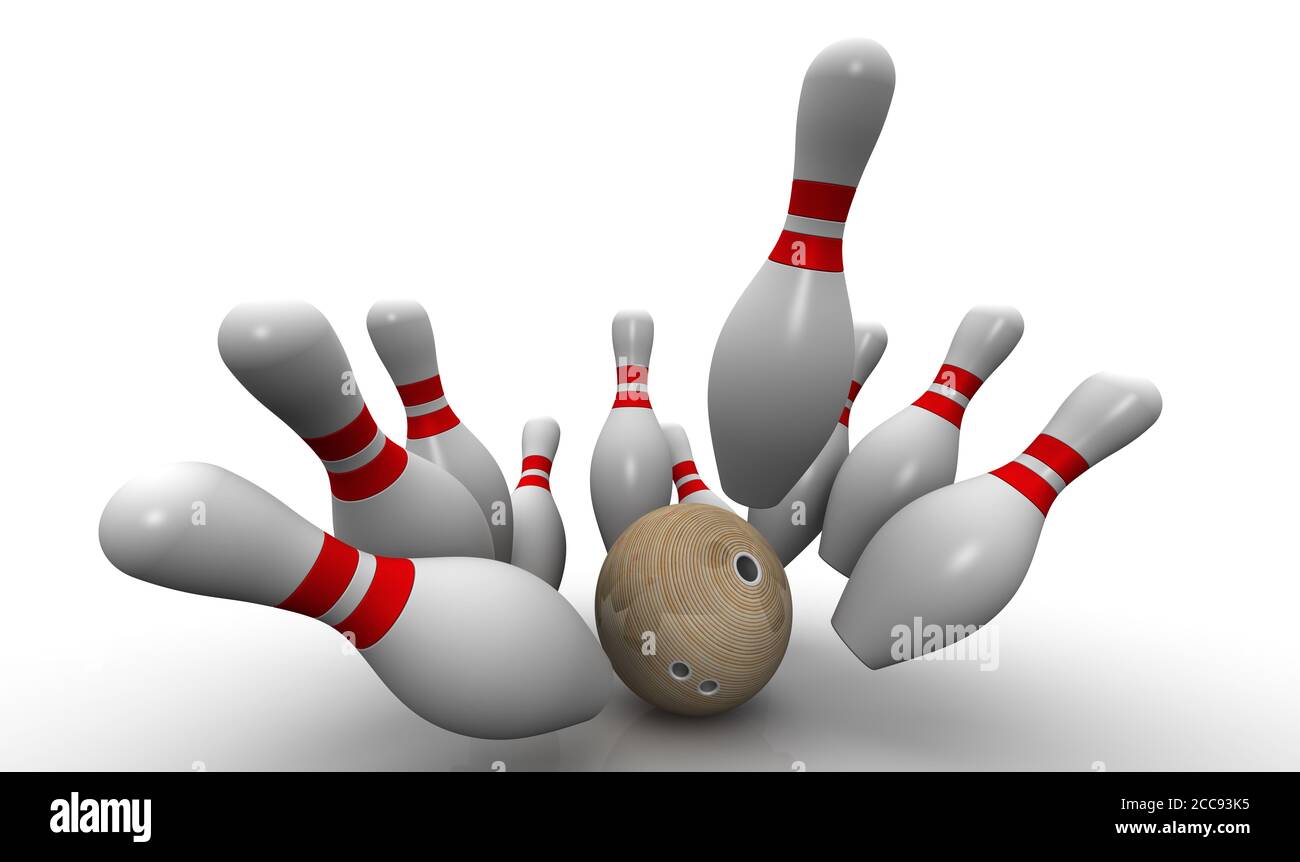 Bowling ball hitting pins hi-res stock photography and images - Alamy